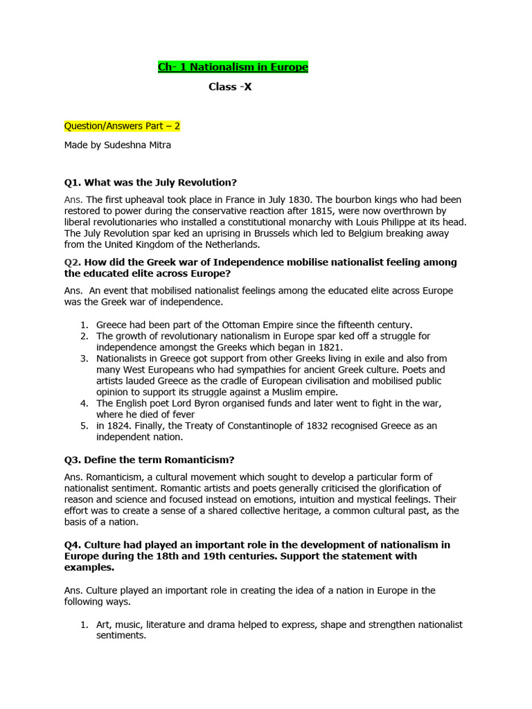 Nationalism in Europe Q&A Guide | PDF | Nationalism | History
