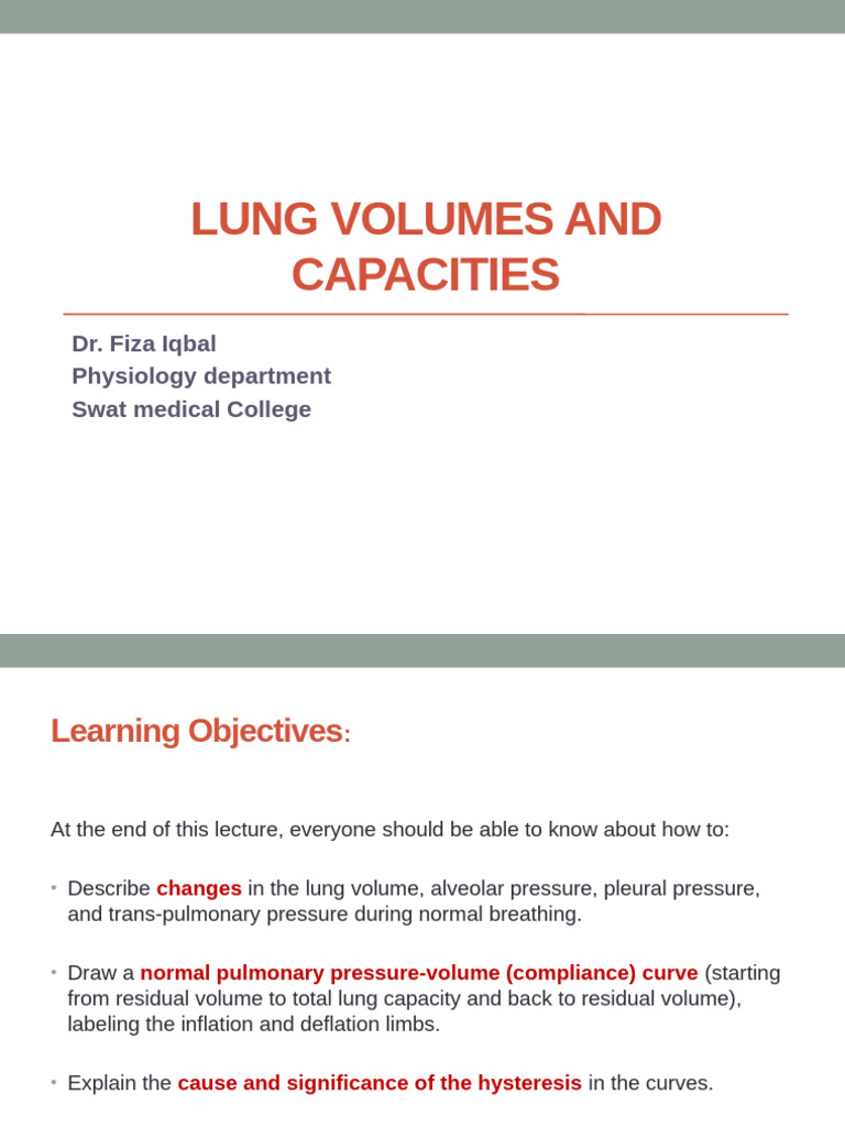 Lung Volumes and Capacities | PDF