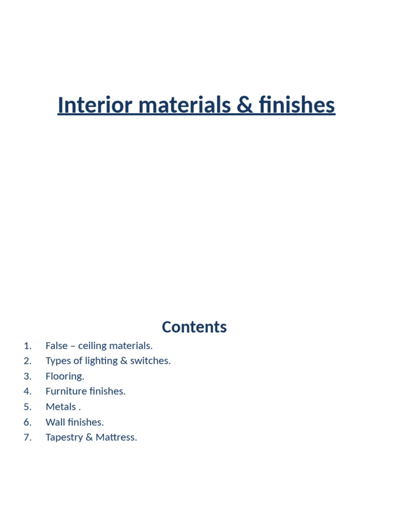 Materials & Finishes - 1 | PDF