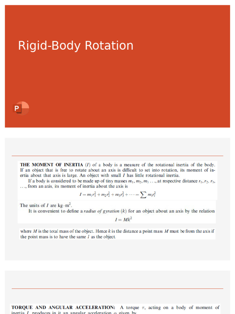 Rigid Body Rotation | PDF