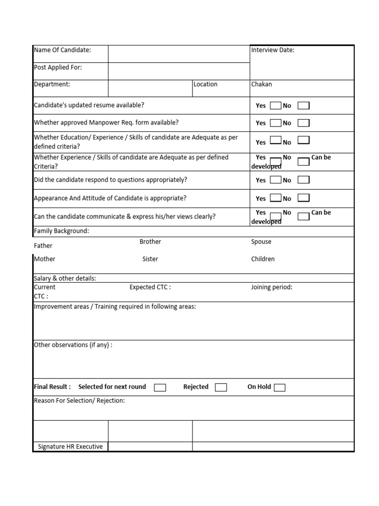 Interview Checklist | PDF