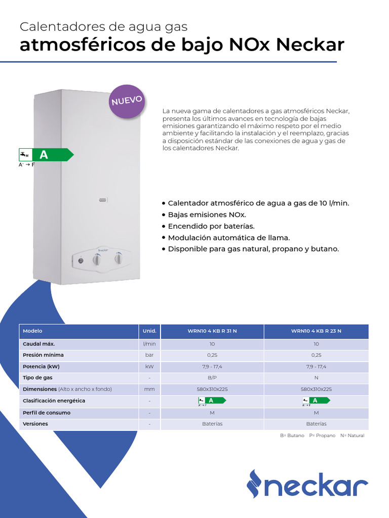 NECKAR Calentadores Atmosfericos | PDF