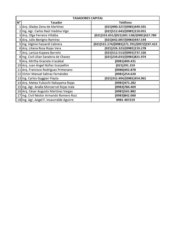 Tasadores 2024 | PDF