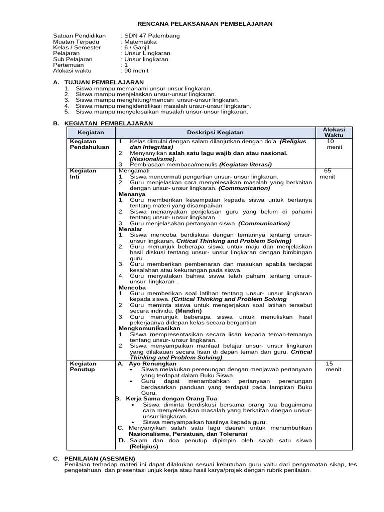 RPP Observasi 2024 Anisa | PDF