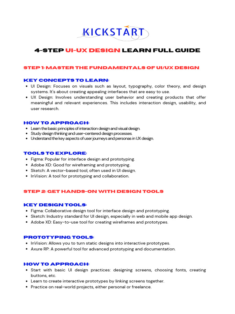 4-Step UI-UX Design Learn Full Guide | PDF