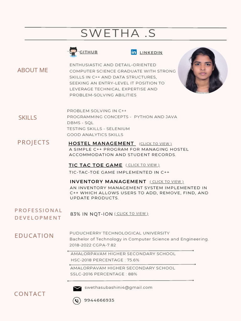 RESUME_Swetha-1 | PDF