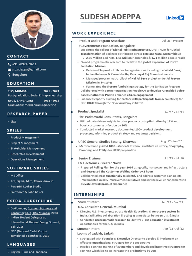 Sudesh Adeppa - Resume - 2024 | PDF | Business | Art