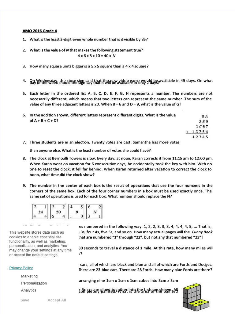 PDF Amo 2016 Grade 4 Compress | PDF