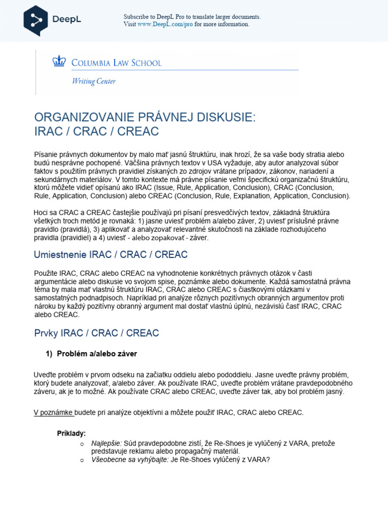 1 IRAC CRAC CREAC Ako Pisat - Revised 5.22 SK | PDF