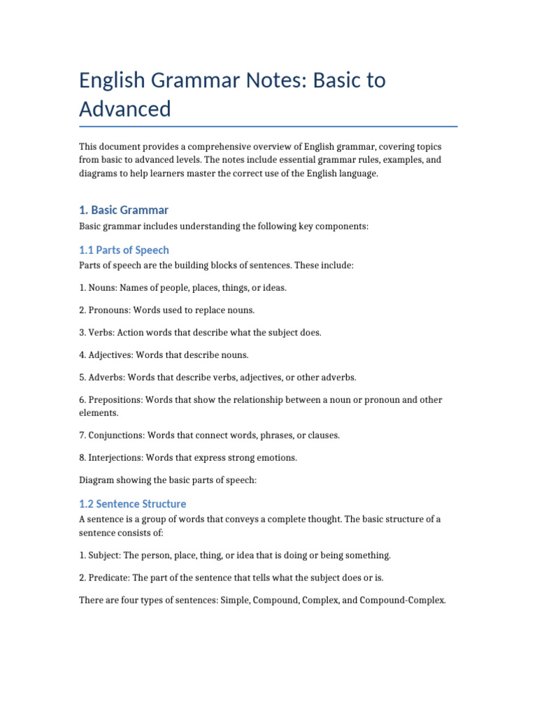 English Grammar Notes | PDF | English Grammar | Verb