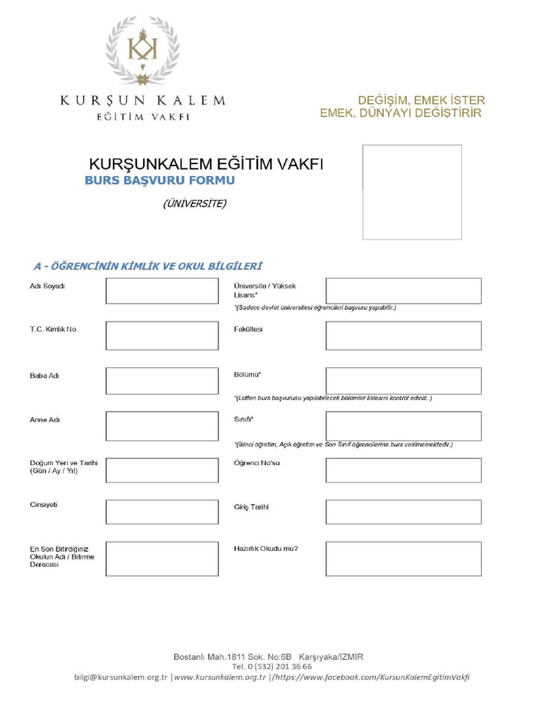 KEV Burs Başvuru Formu | PDF