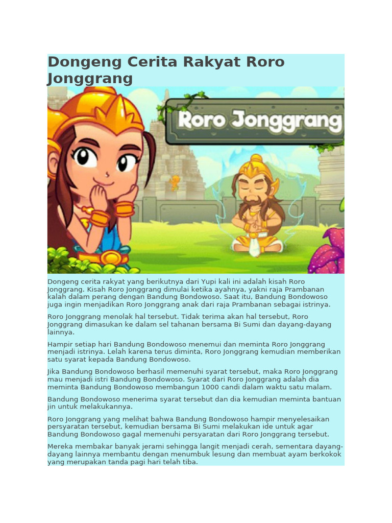 Roro Jongrang | PDF