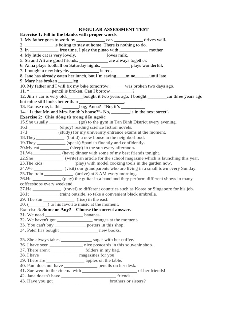 Regular Assessment Test | PDF