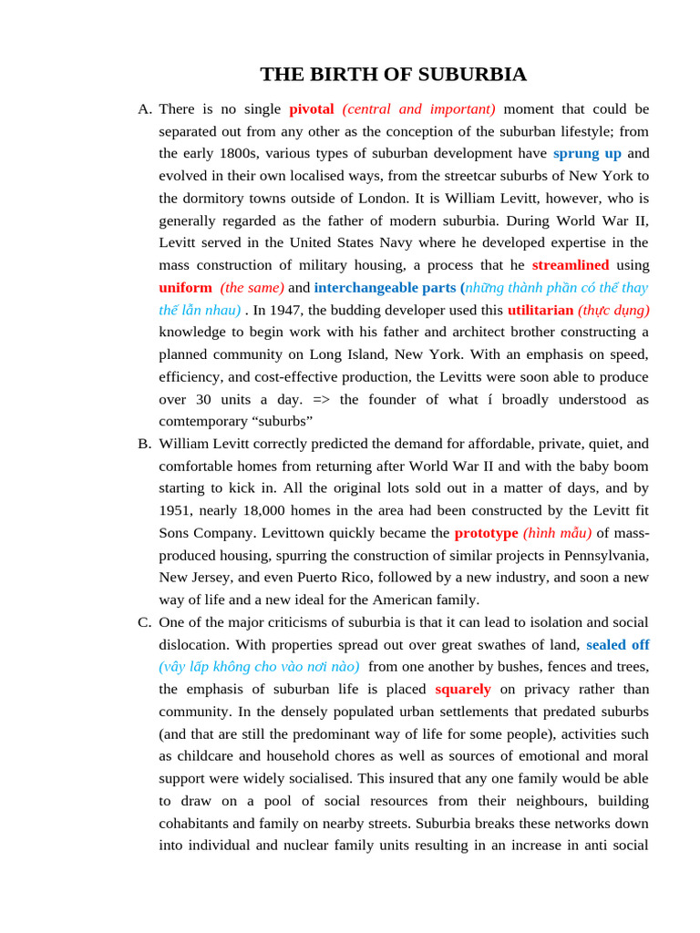 William Levitt and Suburbia's Rise | PDF | Suburb | Social Science