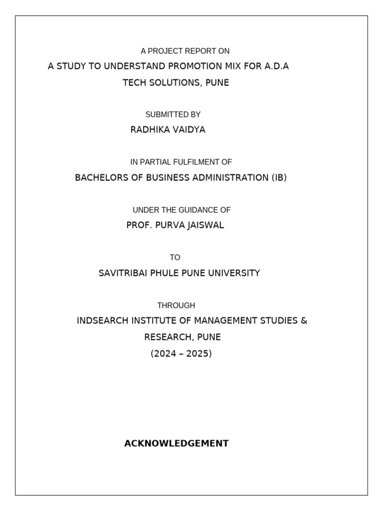 A Project Report | PDF