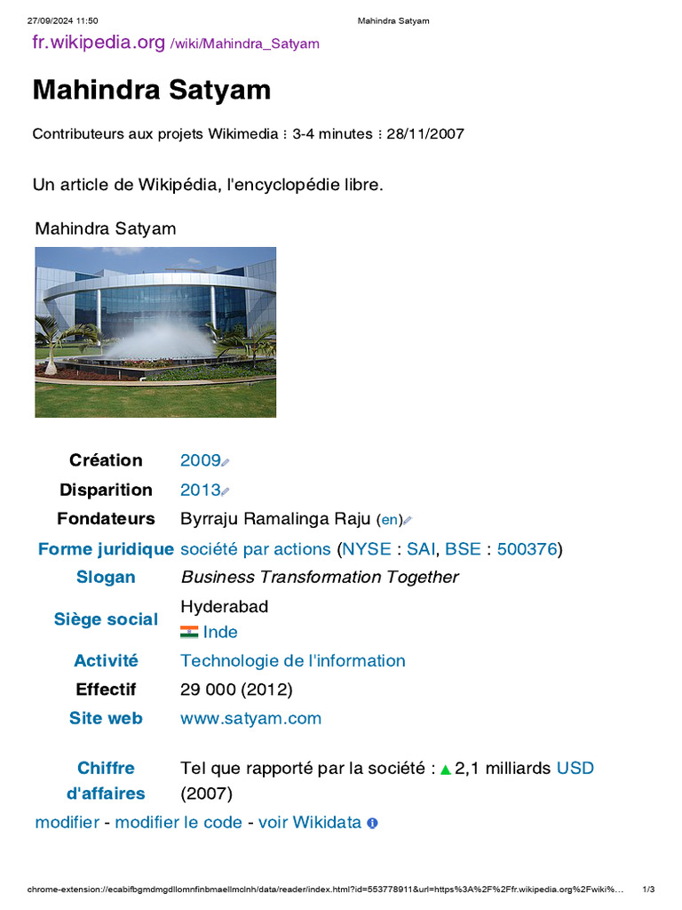 Mahindra Satyam - Reader View | PDF