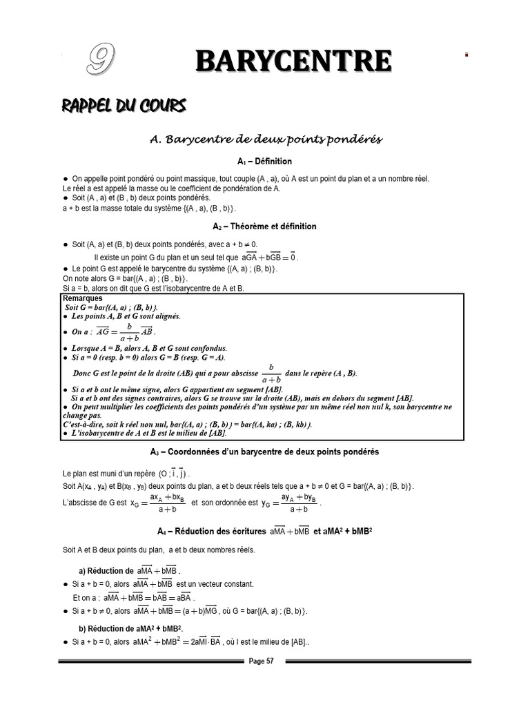 Barycentre de points pondérés | PDF | Coordonnées cartésiennes ...