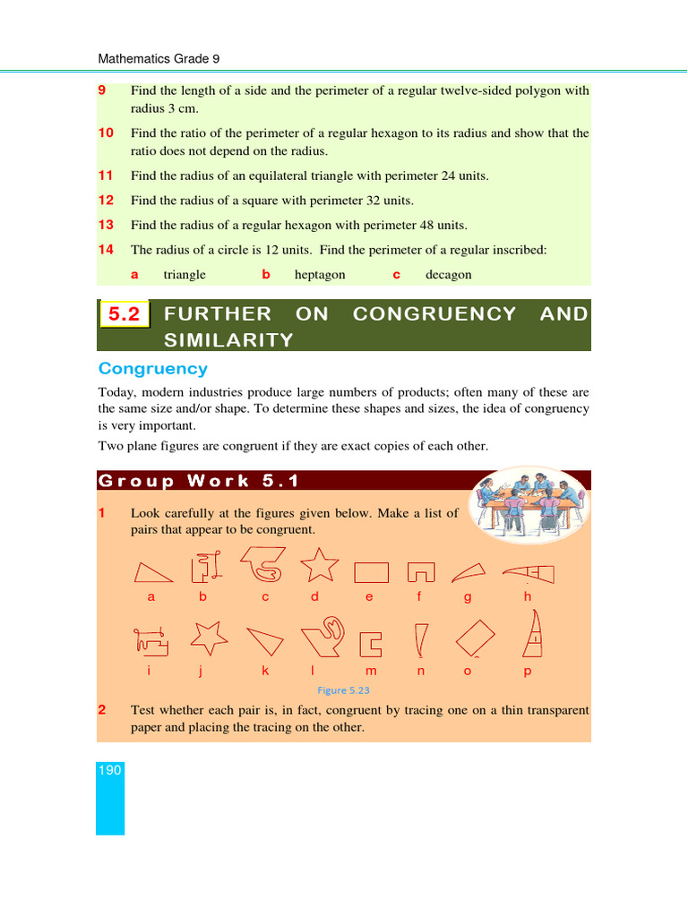 Grade 9mathematicsunit 5 Geometry and Measurementfurther On Congruency ...