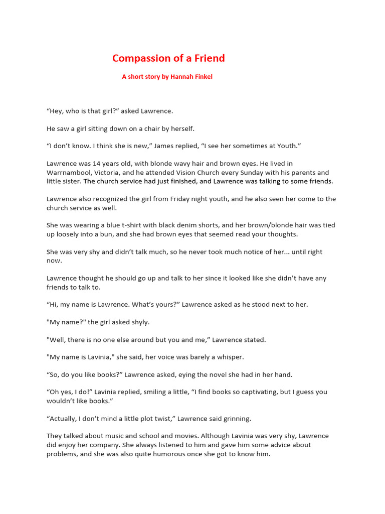 Compassion of A Friend Short Story | PDF