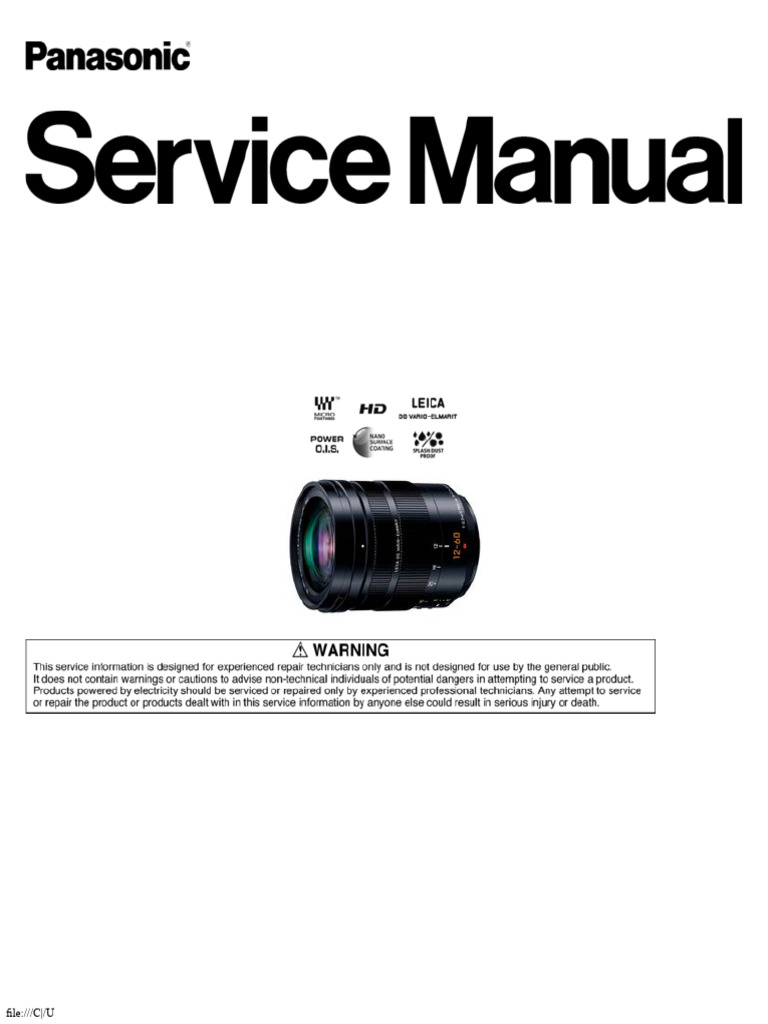 Panasonic Obj 12-60 Repair | PDF