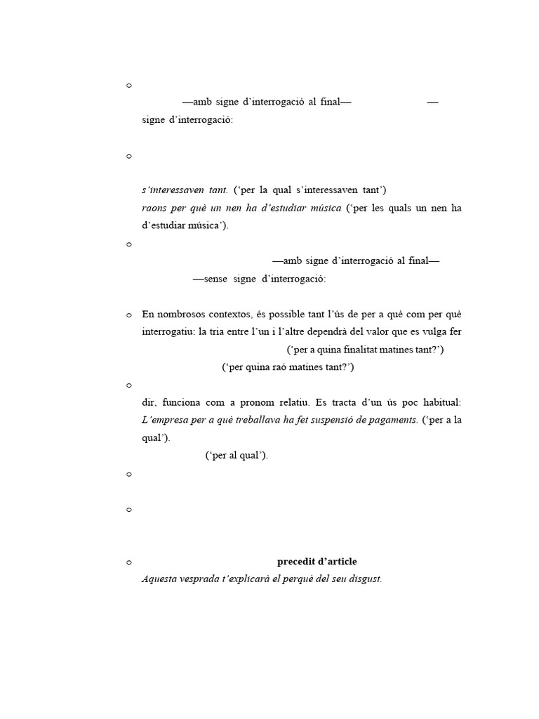 Per Què - Per A Què - Perquè | PDF