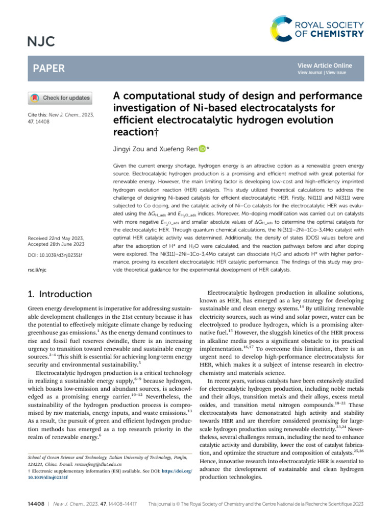3 - A Computational Study of Design and Performance Investigation of Ni-Based Electrocatalysts ...