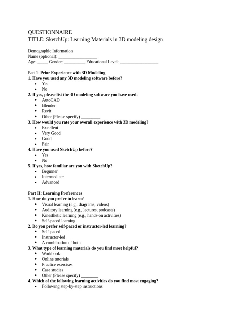 Pre Survey | PDF