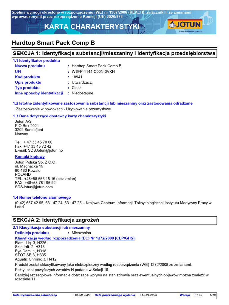 SDS 18941 Hardtop Smart Pack Comp B Pol PL | PDF