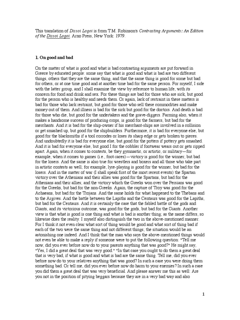 Dissoi Logoi by Anonymous | Sophism | Truth