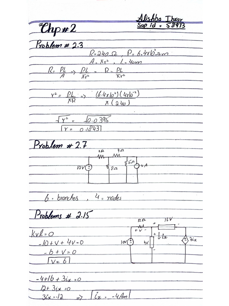 Electric circuits [Assignment # 1] | PDF