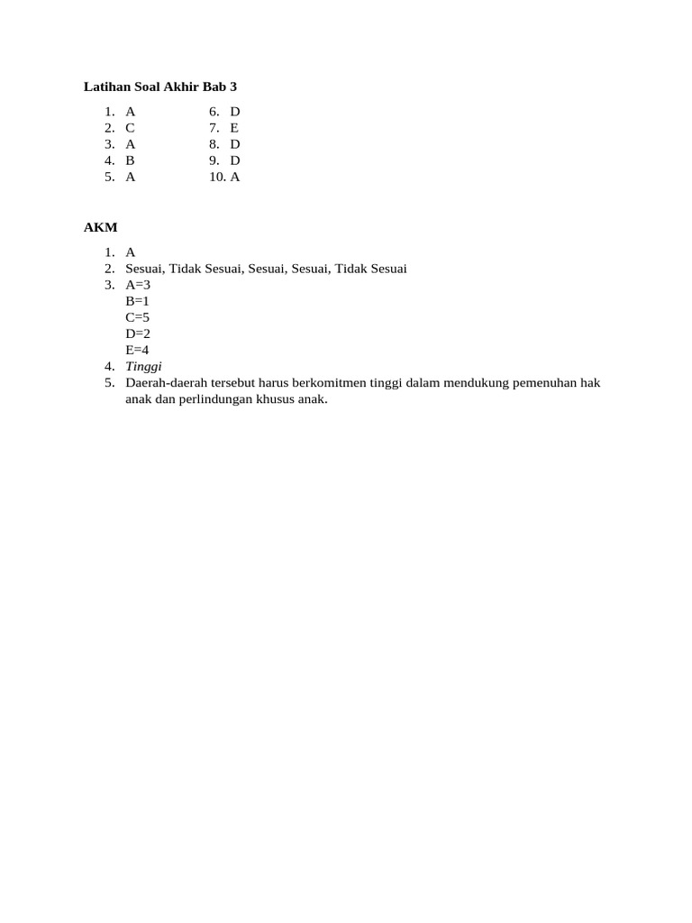 Latihan Soal Akhir Bab 3 | PDF
