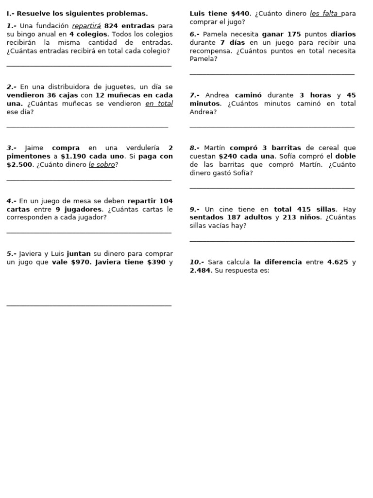 PROBLEMAS 1 | PDF