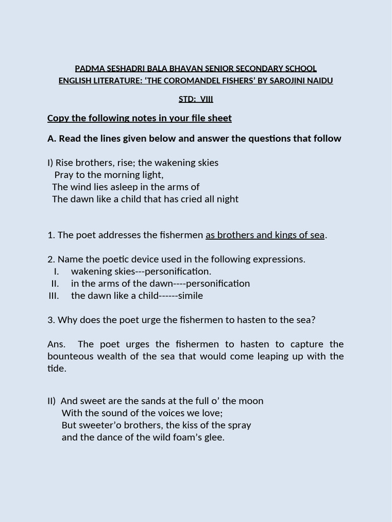 CF Poetry Notes | PDF