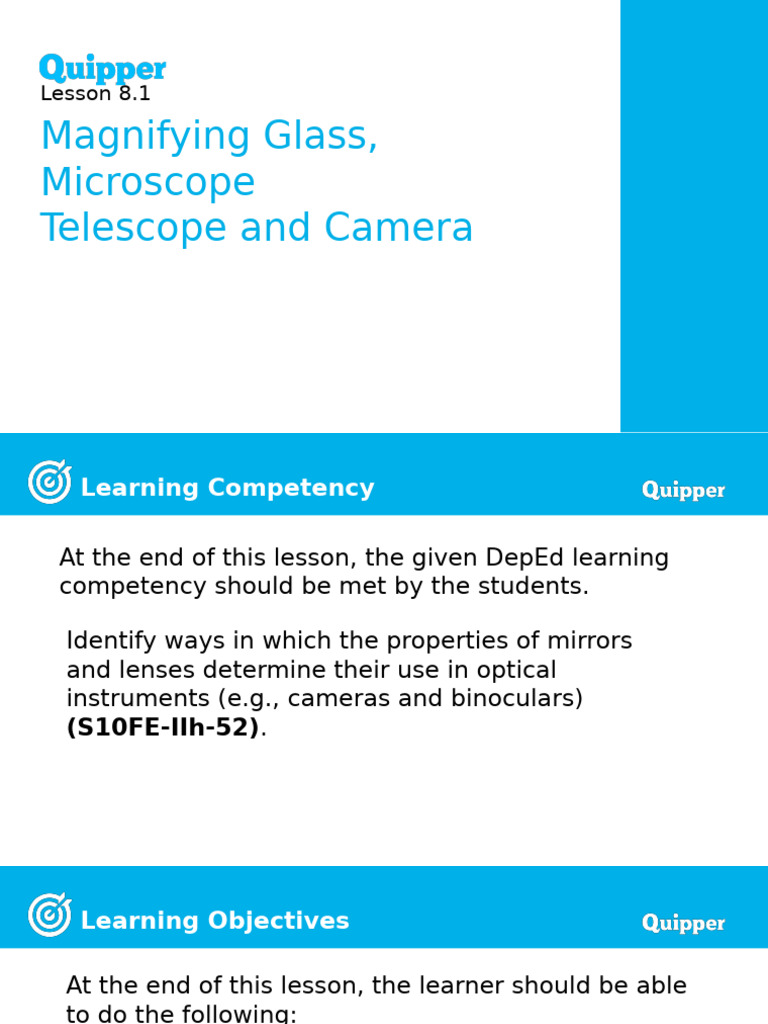 Lesson 4.1 Magnifying Glass and Microscope | PDF