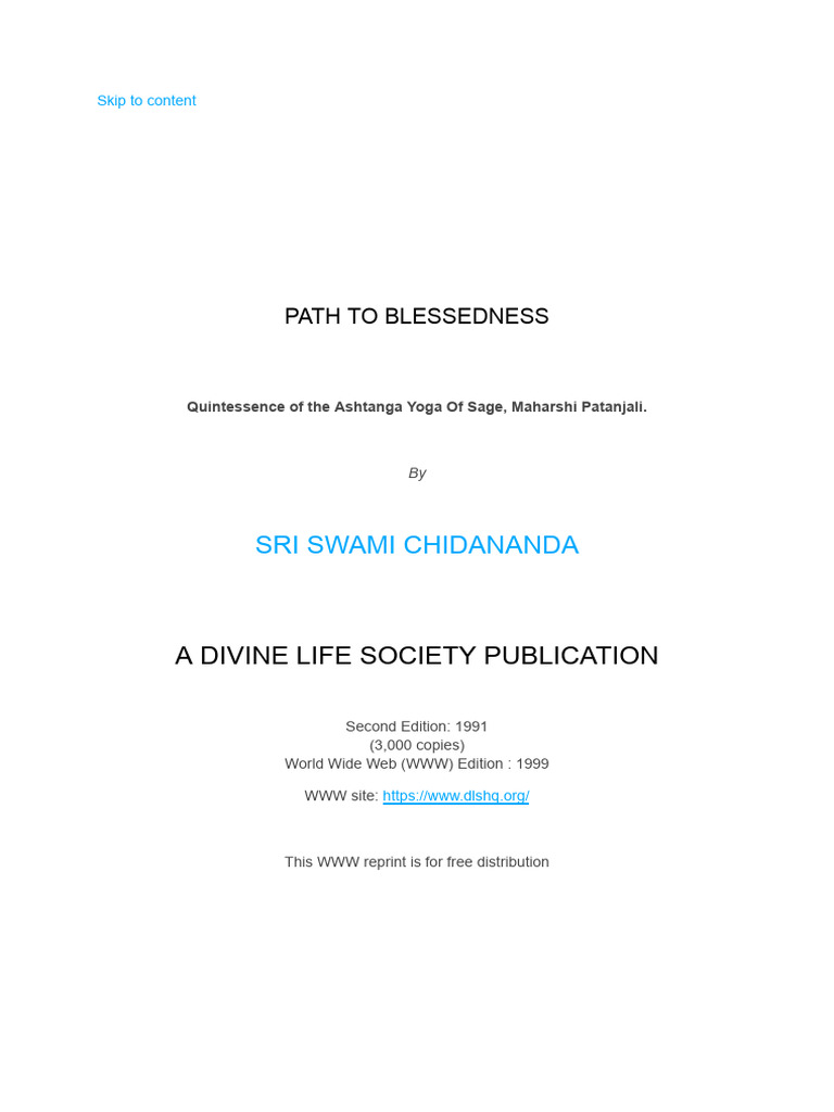 Path To Blessedness | PDF