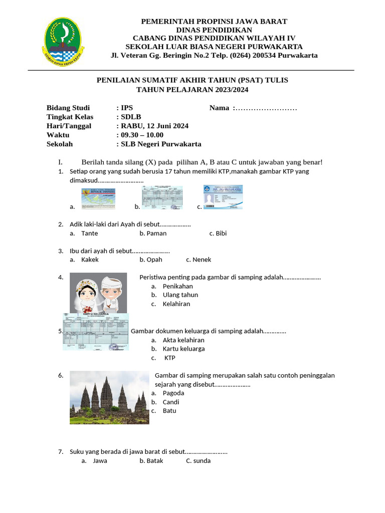 5.PSAT Ilmu Pengetahuan Sosial Kelas Ronald | PDF