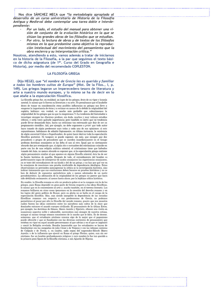 0 La Filosofía Antigua. Filosofía Presocrática - COPLESTON Vs SÁNCHEZ MECA | PDF