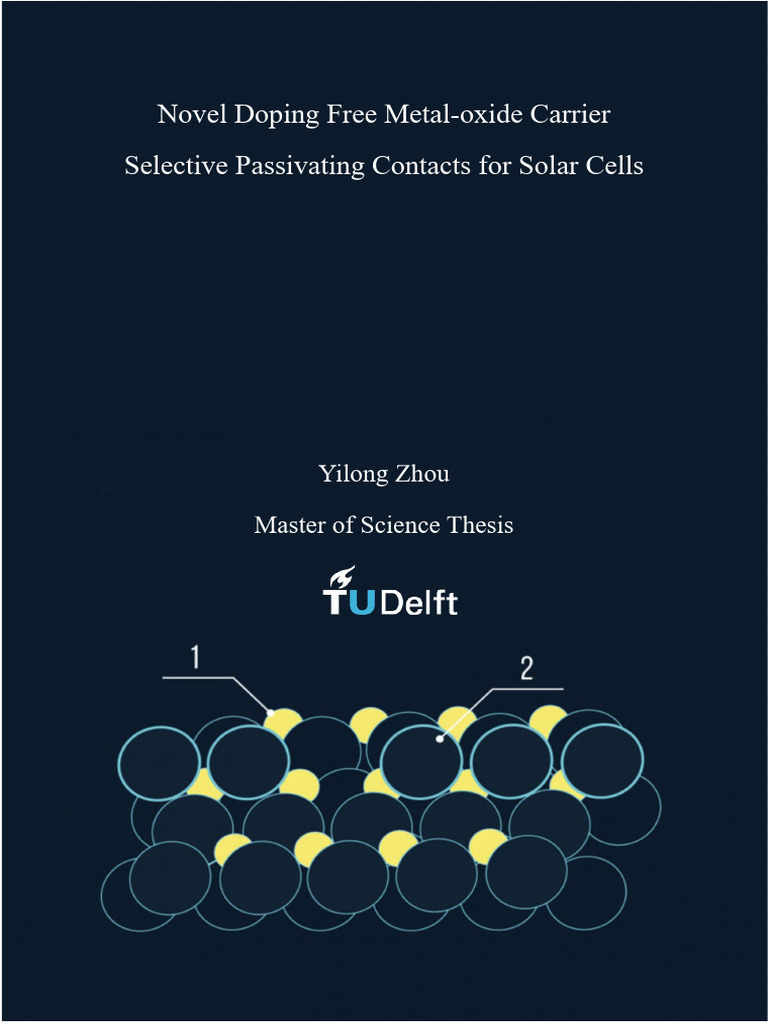 Novel Doping Free Metal Oxide Carrier Selective Passivating Contacts ... Novel Doping Free Metal Oxide Carrier Selective Passivating Contacts ...