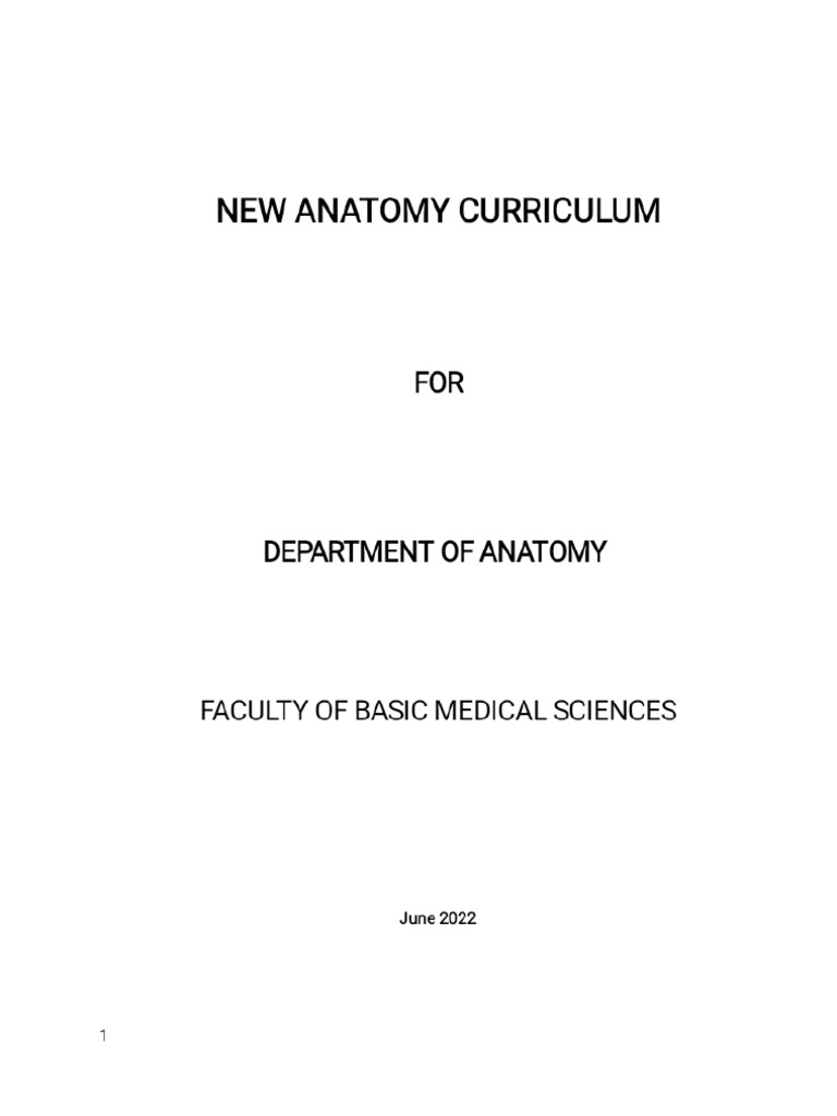 New Anatomy Curriculum | PDF