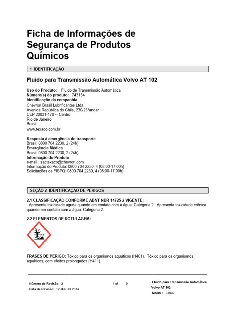 VOLVO Fluido para Transmissão Automática Volvo AT 102 Port | PDF