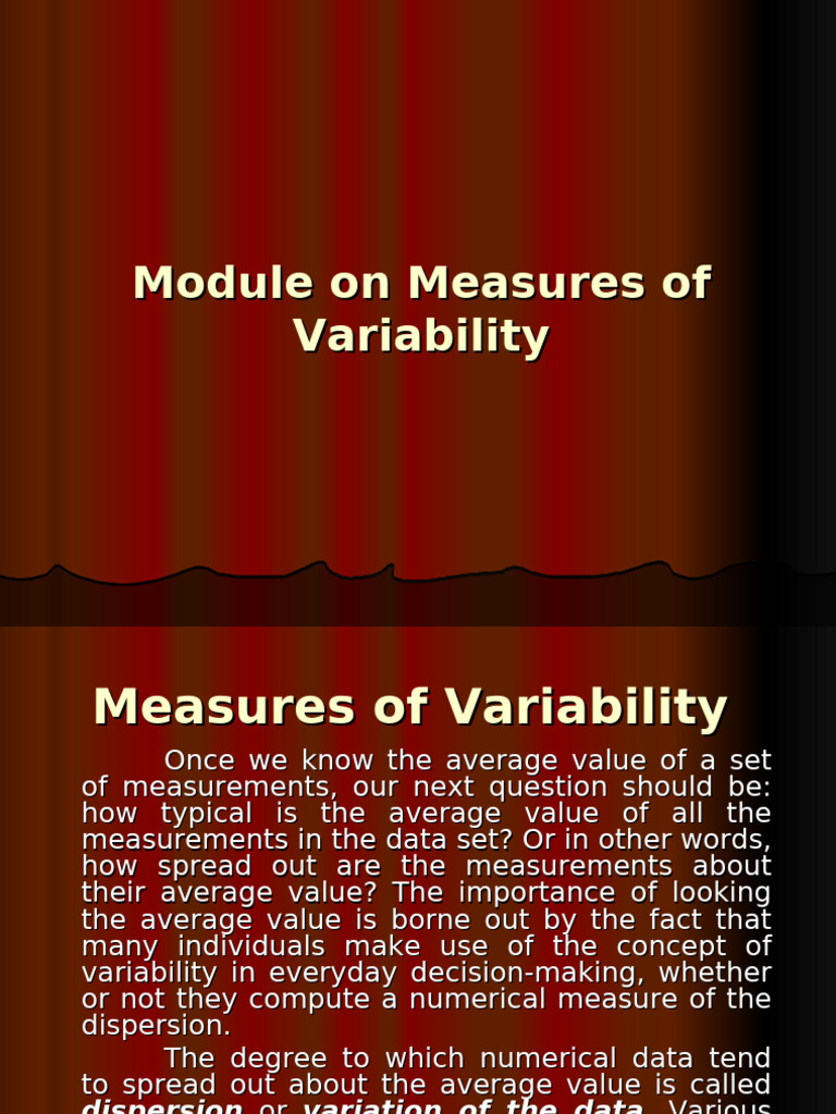 Module On Measures of Variability | PDF