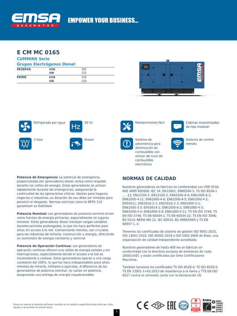 emsa 165kva | PDF