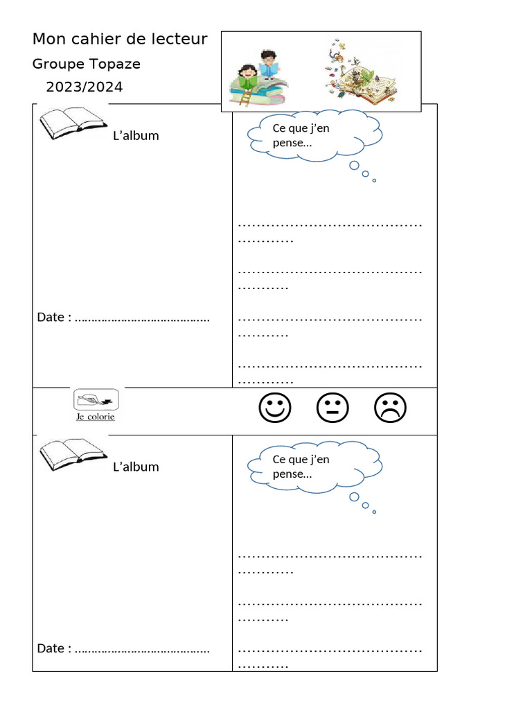 Mon Cahier de Lecteur | PDF