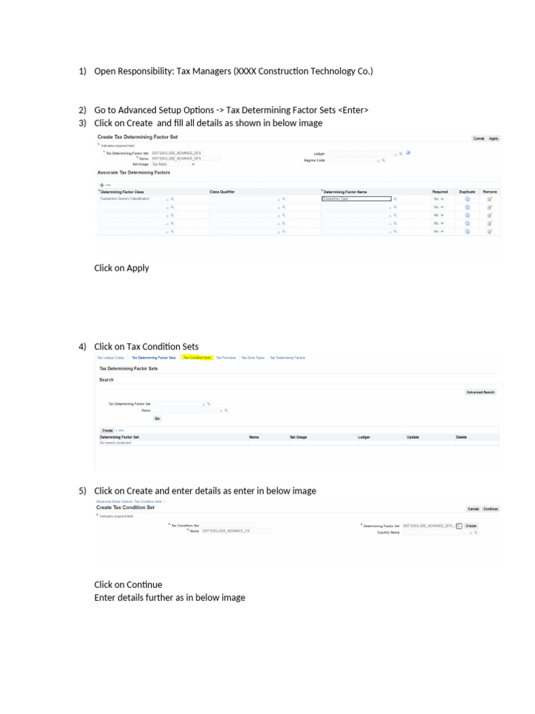 Setup of Tax Configuration | PDF