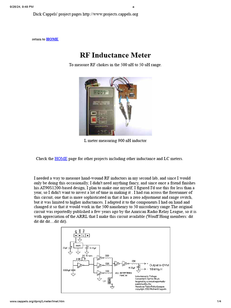 RF Inductance Meter | PDF