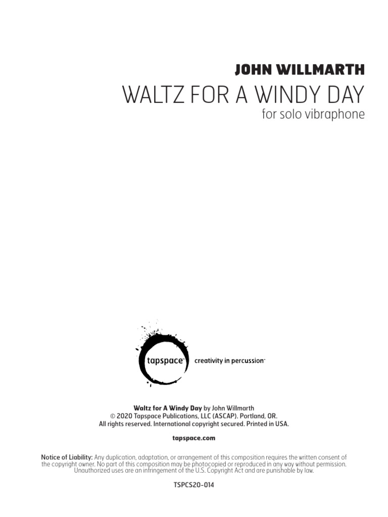 Waltz For A Windy Day-SCORE | PDF | Tempo | Copyright Infringement