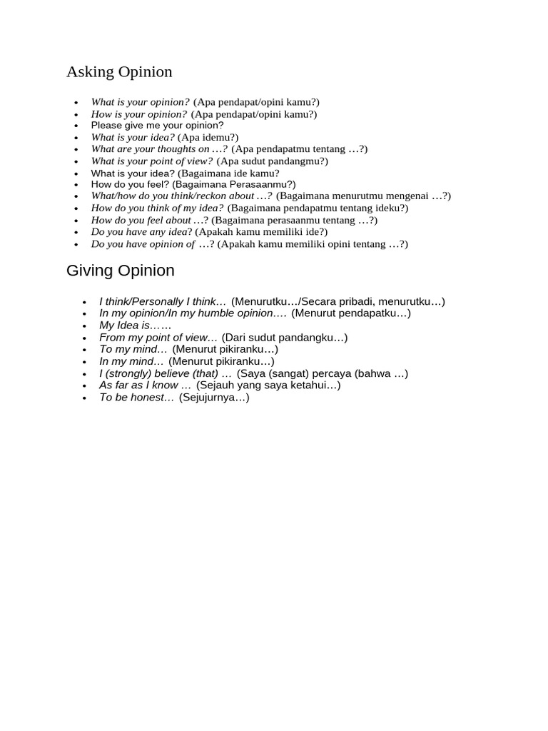 Asking Opinion | PDF