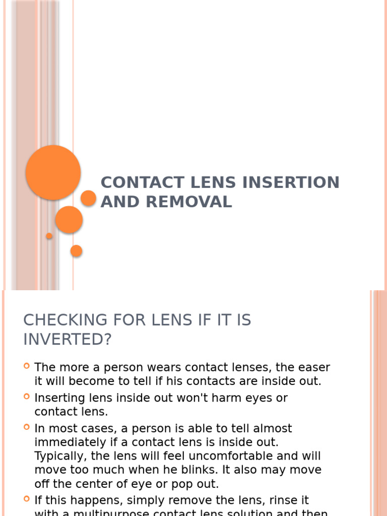 Contact Lens Insertion and Removal | PDF