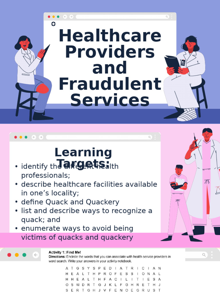 Health10Q1L2 Healthcare Providers and Fraudulent Services | PDF