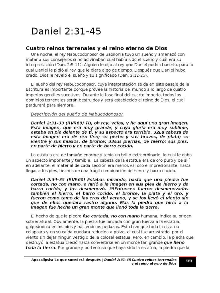 18 Daniel 2-31-45 - Cuatro Reinos Terrenales y El Reino Eterno de Dios ...